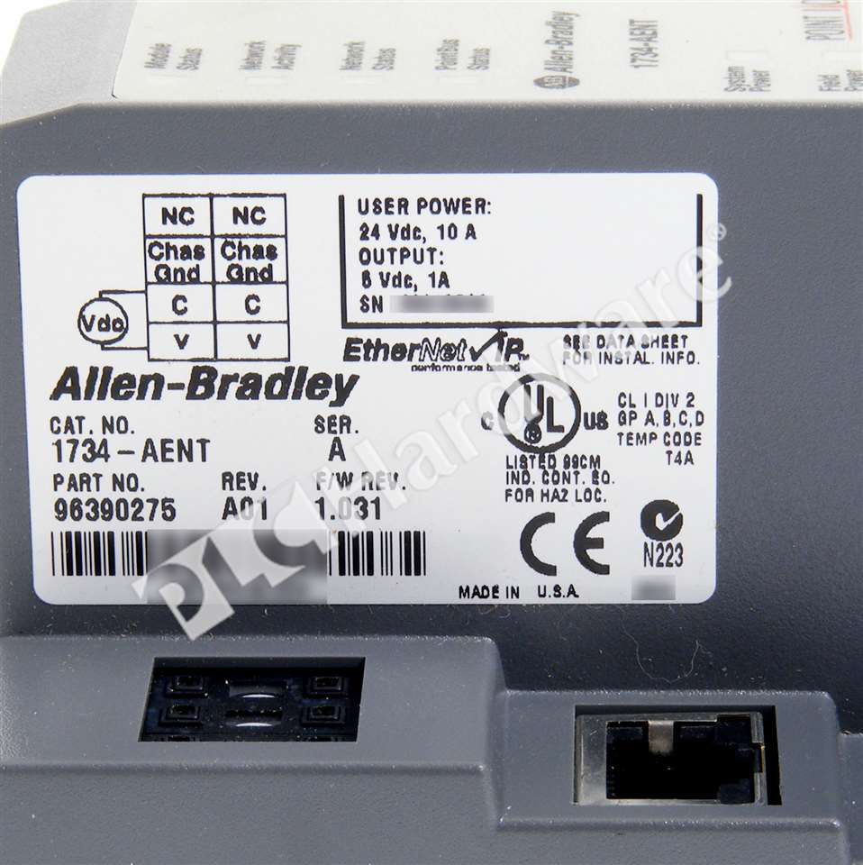 PLC Hardware - Allen Bradley 1734-AENT Series A, Surplus Open Pre-owned
