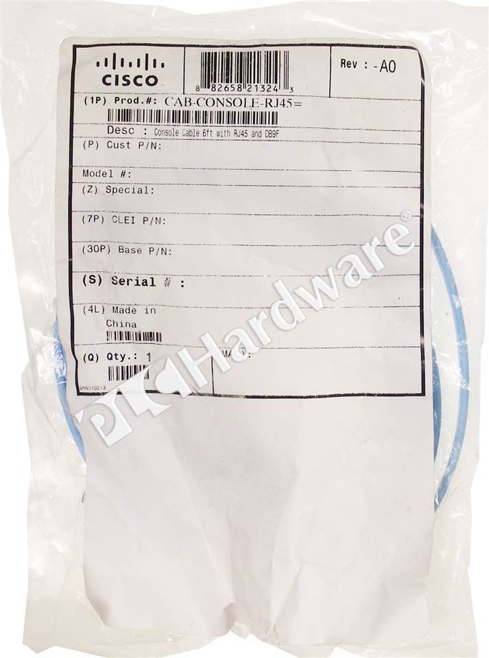 PLC Hardware - Cisco CAB-CONSOLE-RJ45=, Surplus Sealed Pre-owned