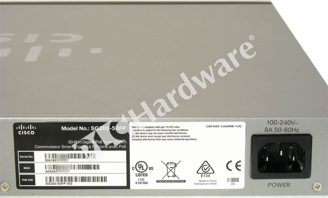 PLC Hardware: Cisco SG200-50FP-NA 200 Smart Switch 48-GE Full PoE & 2 ...