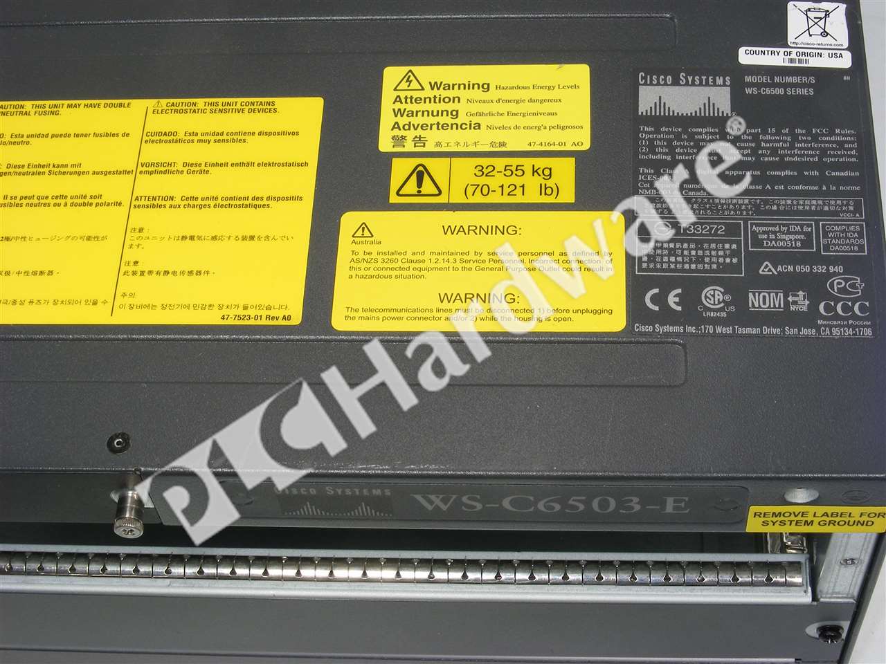 PLC Hardware: Cisco WS-C6503-E Catalyst 6500 Enhanced 3-slot chassis, 4RU