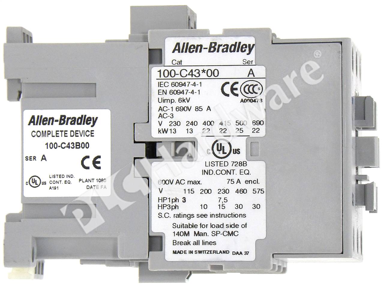 PLC Hardware - Allen Bradley 100-C43B00 Series A, Surplus PLCH Pre-owned