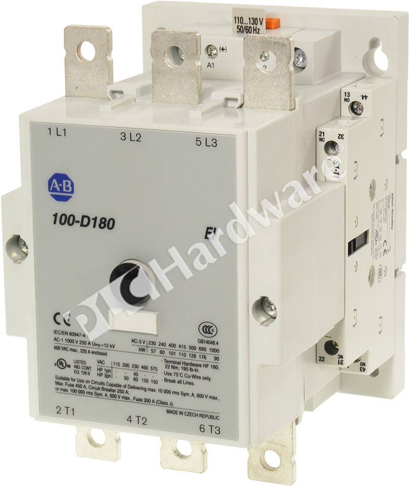 PLC Hardware: Allen-Bradley 100-D180ED11 MCS 100-D Contactor, 3PH, 180A