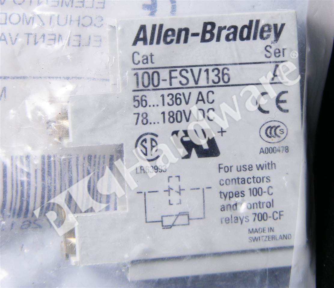 PLC Hardware - Allen Bradley 100-FSV136 Series A, Surplus Sealed Pre-owned