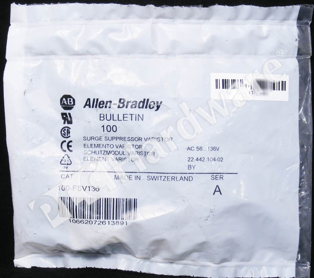 PLC Hardware - Allen Bradley 100-FSV136 Series A, Surplus Sealed Pre-owned