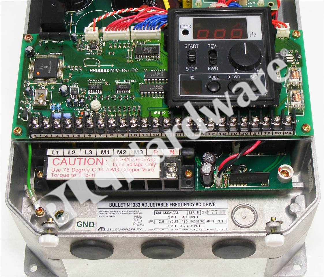 PLC Hardware: Allen-Bradley 1333-AAB 1333 AC Drive, 2.1A, 1HP
