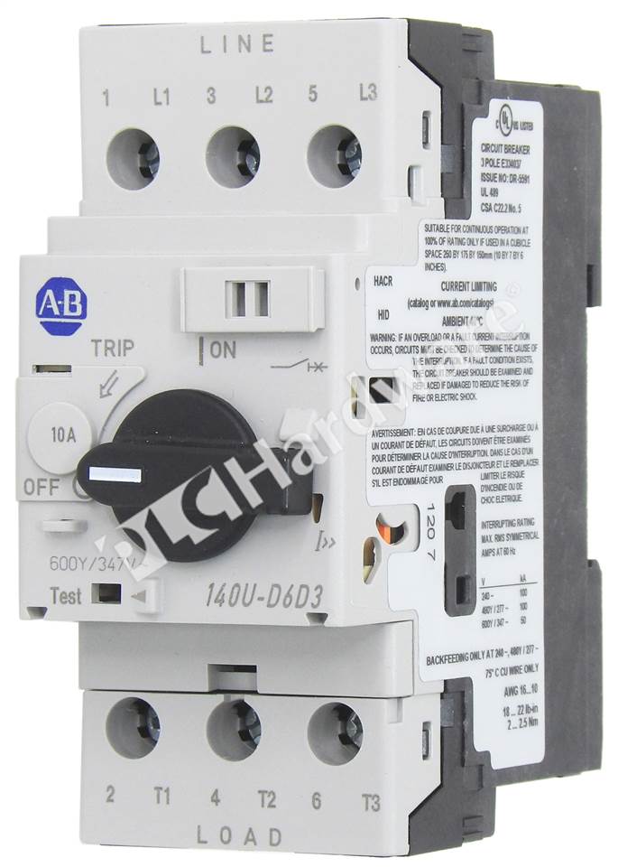 PLC Hardware - Allen Bradley 140U-D6D3-C10 Series B, Surplus Open Pre-owned