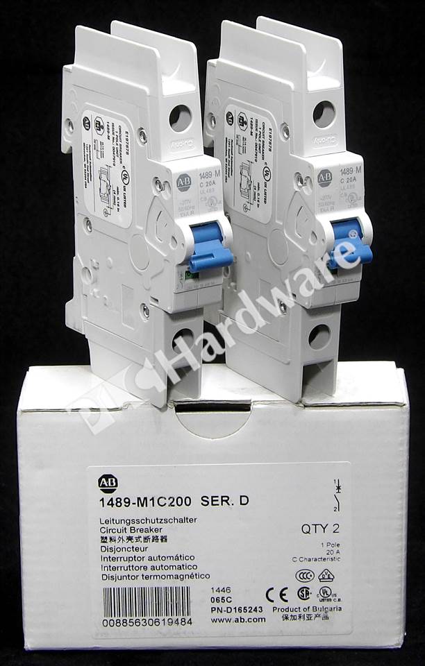 PLC Hardware: Allen-Bradley 1489-M1C200 Miniature Circuit Breaker, 1-P, 20A