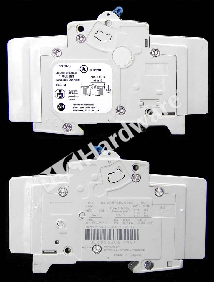 PLC Hardware: Allen-Bradley 1489-M1C200 Miniature Circuit Breaker, 1-P, 20A