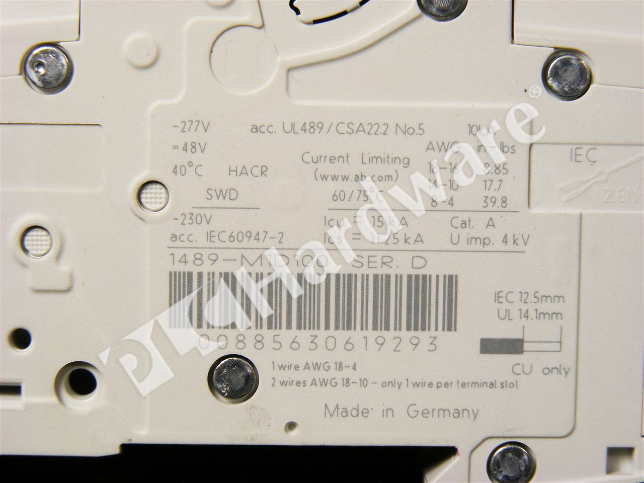 PLC Hardware - Allen Bradley 1489-M1D100 Series D, Used PLCH Packaging
