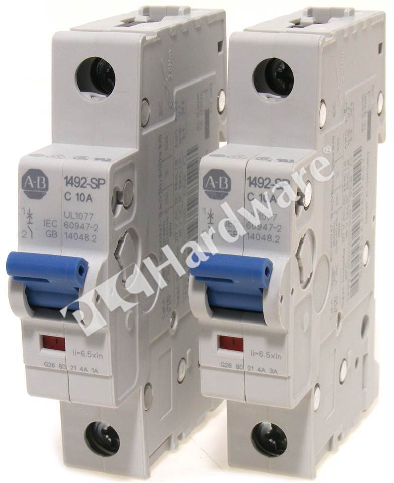 PLC Hardware: Allen-Bradley 1492-SPM1C100 Circuit Breaker, 1-Pole, 10A