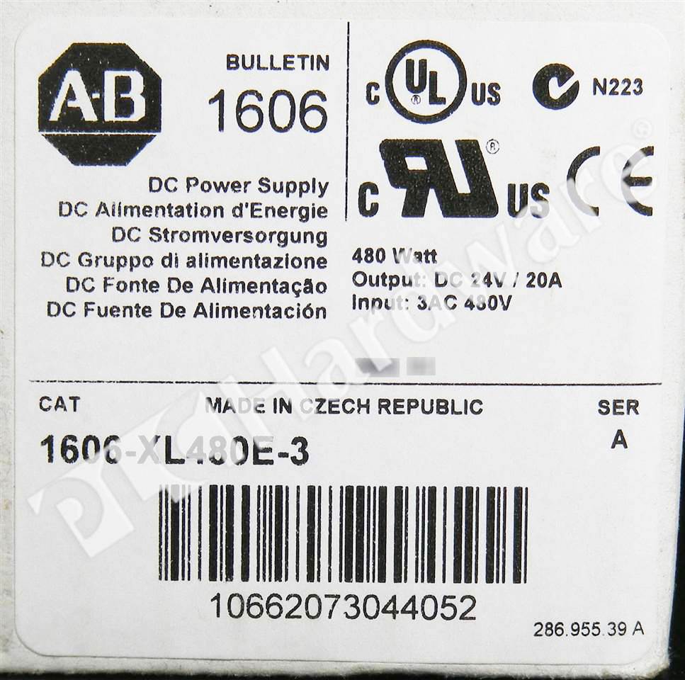 PLC Hardware - Allen Bradley 1606-XL480E-3 Series A, Surplus Open Pre-owned