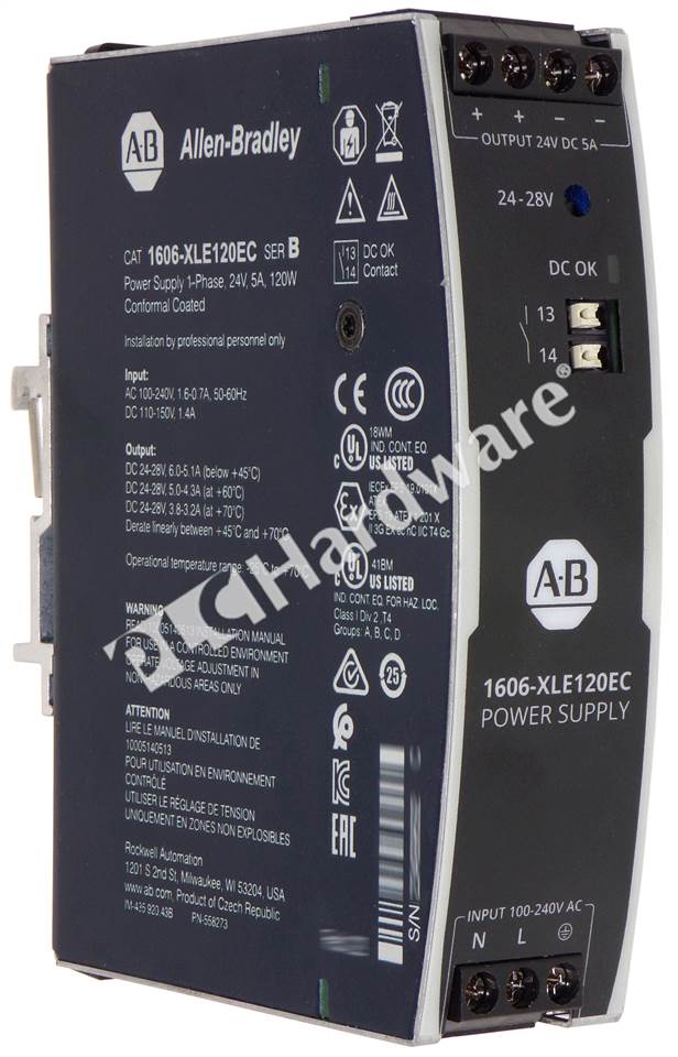 PLC Hardware - Allen Bradley 1606-XLE120EC Series B, Surplus Open Pre-owned