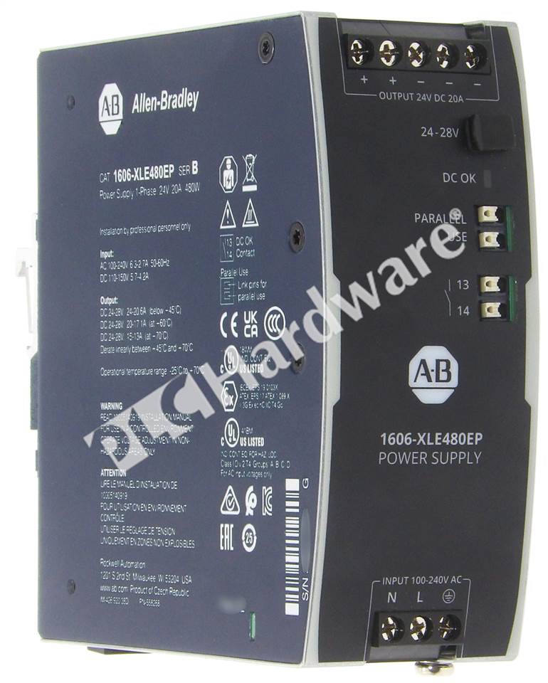 PLC Hardware - Allen Bradley 1606-XLE480EP Series B, Surplus Open Pre-owned
