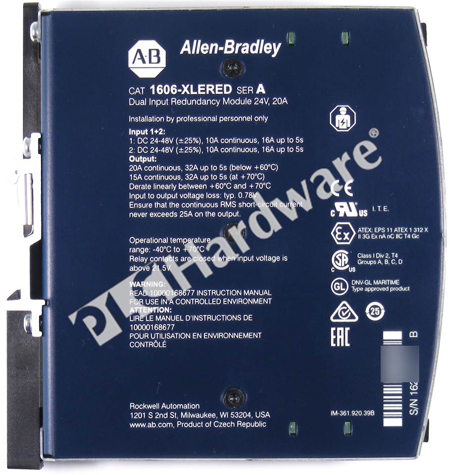 PLC Hardware - Allen Bradley 1606-XLERED Series A, Used PLCH Packaging