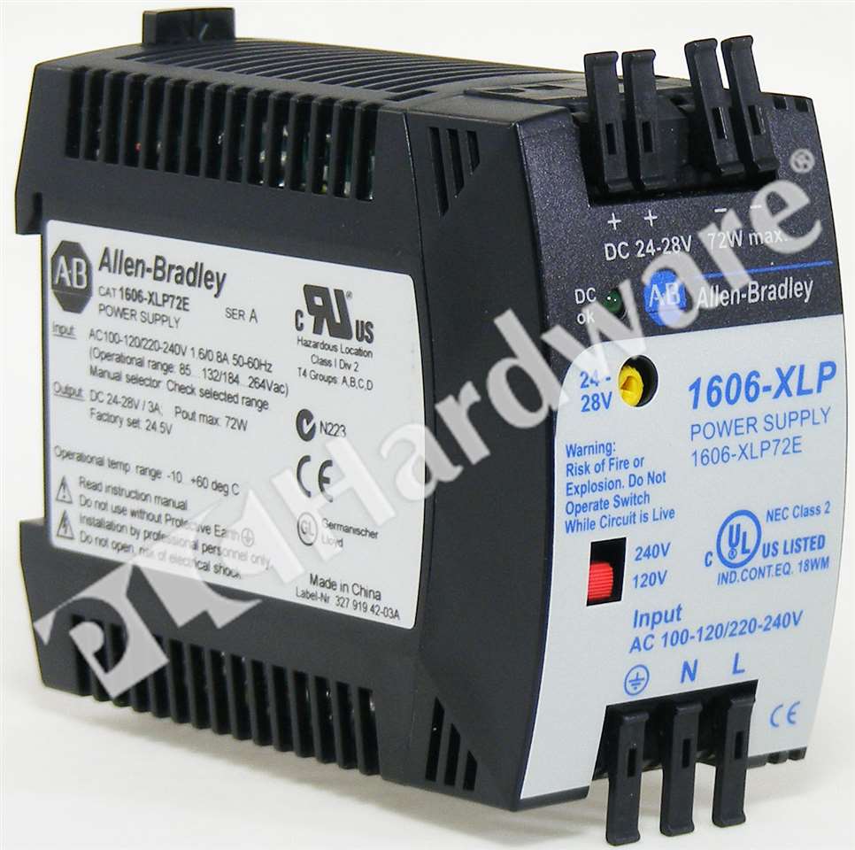 PLC Hardware: Allen-Bradley 1606-XLP72E AC/DC Compact Power Supply 24 ...