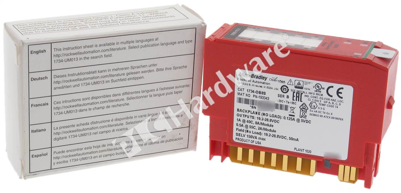 PLC Hardware: Allen-Bradley 1734-OB8S 8-Channel Safety Sourcing Output ...