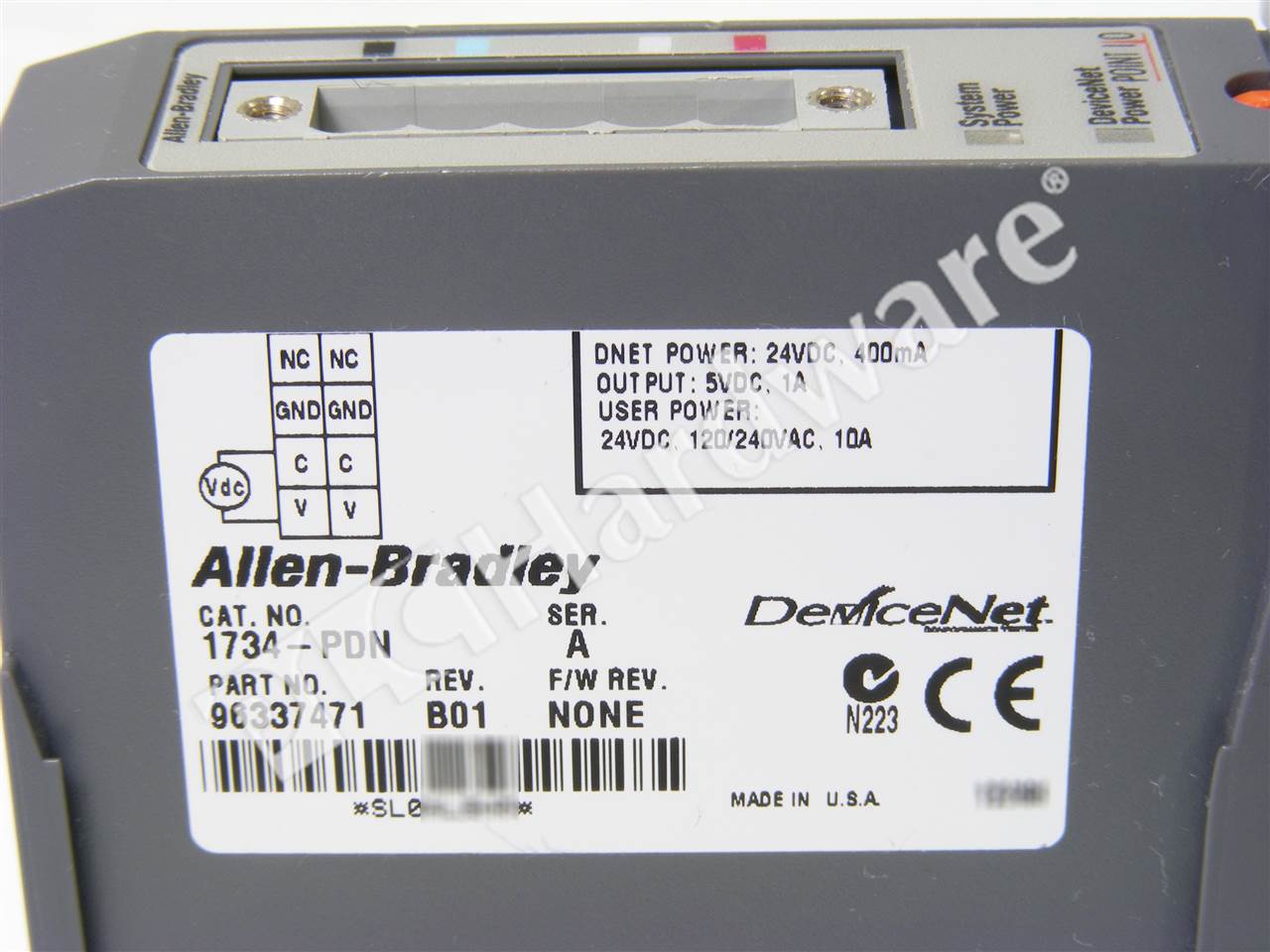 PLC Hardware - Allen Bradley 1734-PDN Series A, Used PLCH Packaging