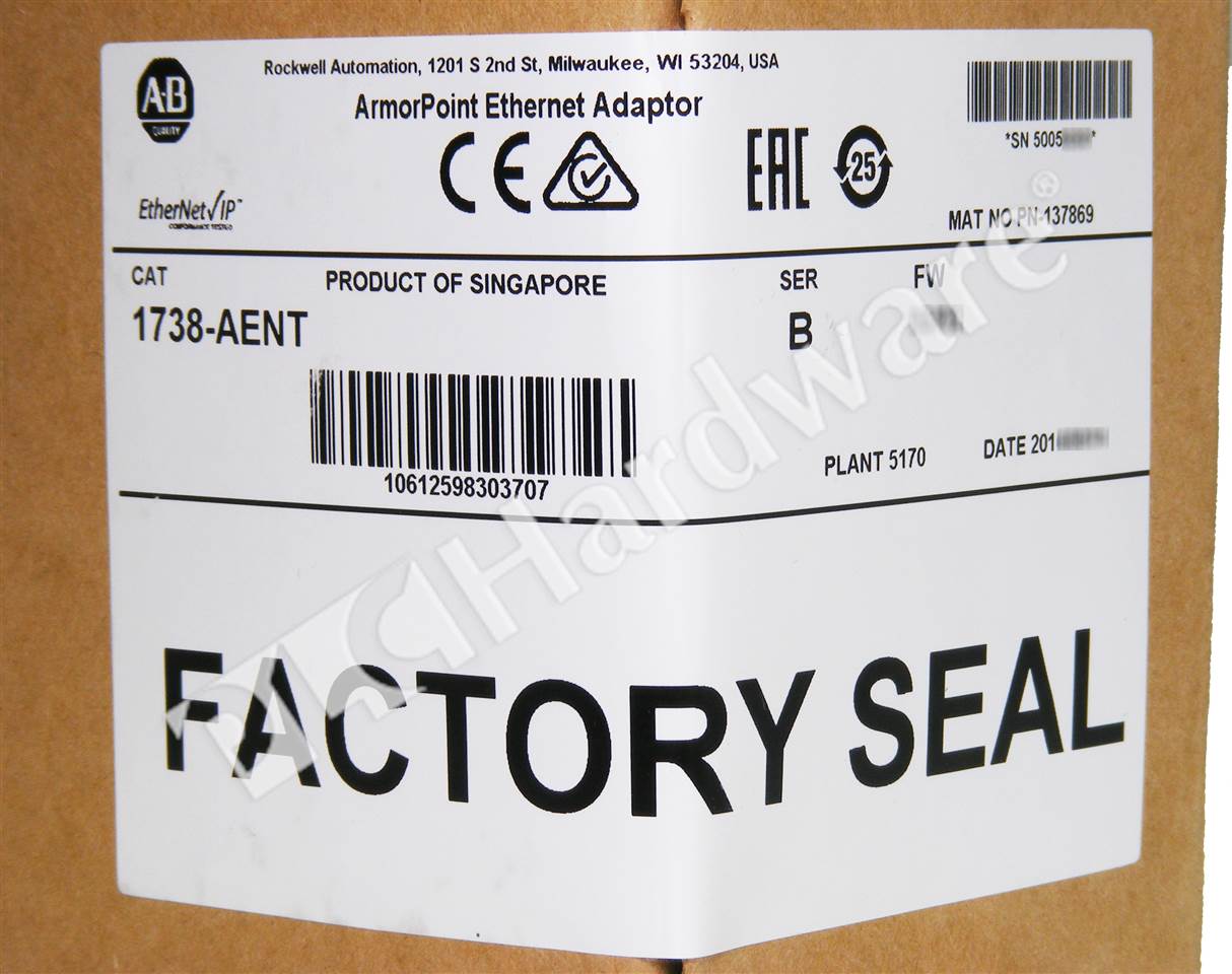 PLC Hardware - Allen Bradley 1738-AENT Series B, Surplus Sealed Pre-owned