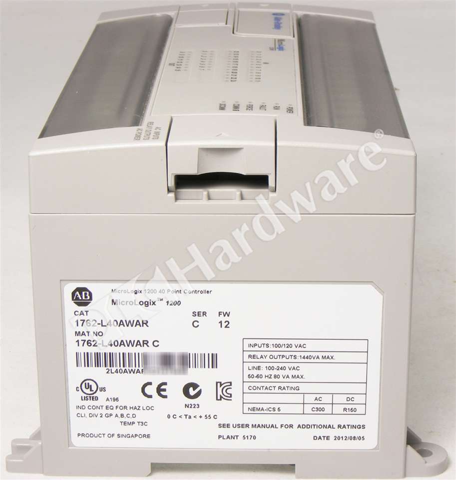 PLC Hardware: Allen-Bradley 1762-L40BWAR MicroLogix 1200 40P AC Controller