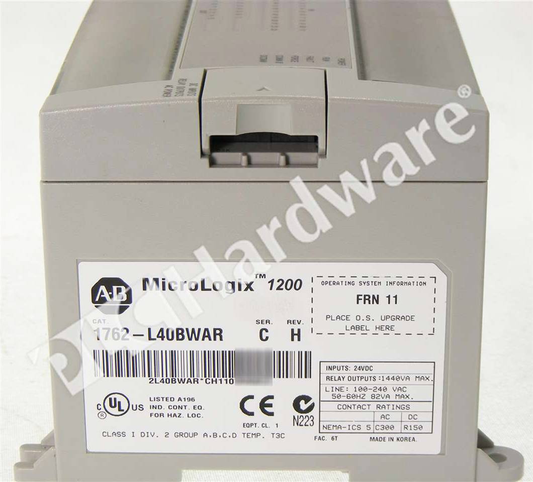 PLC Hardware: Allen-Bradley 1762-L40BWAR MicroLogix 1200 40P DC Controller