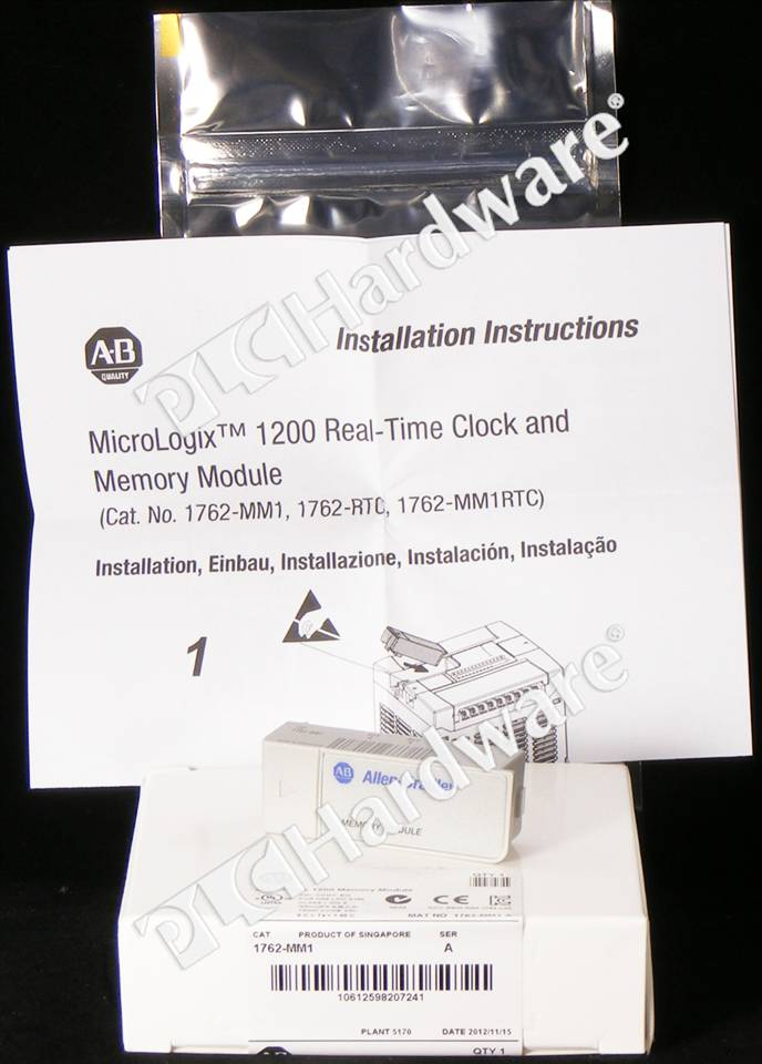 PLC Hardware: Allen-Bradley 1762-MM1 MicroLogix Memory Module 8K-word