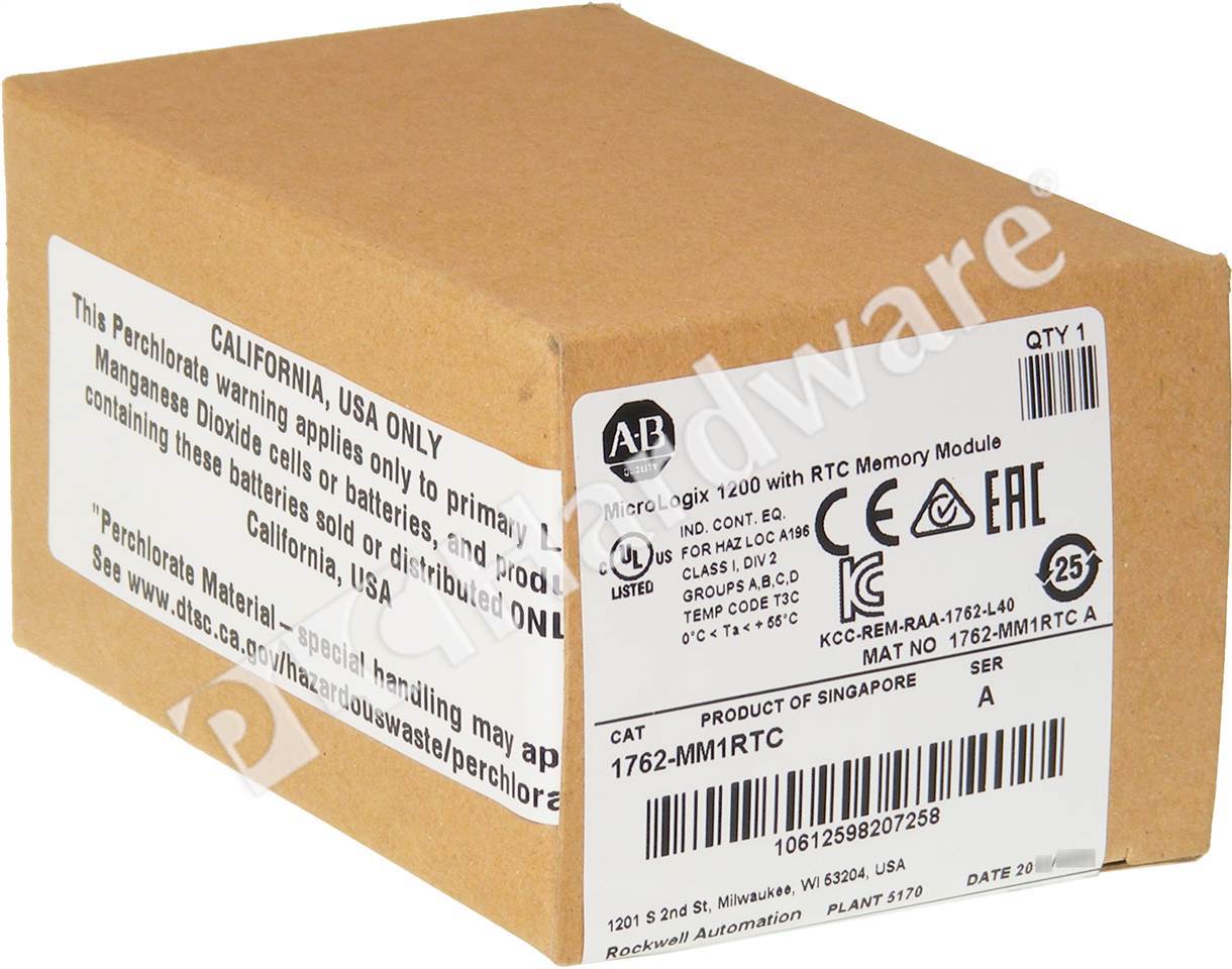 PLC Hardware: Allen-Bradley 1762-MM1RTC MicroLogix 1200 Memory Module ...