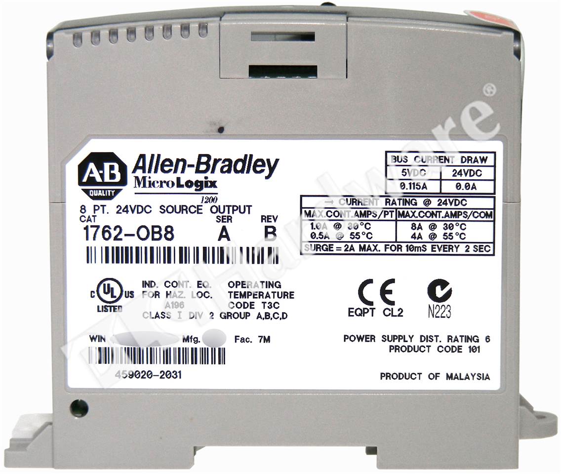 PLC Hardware: Allen-Bradley 1762-OB8 MicroLogix 8-Point Digital Output ...