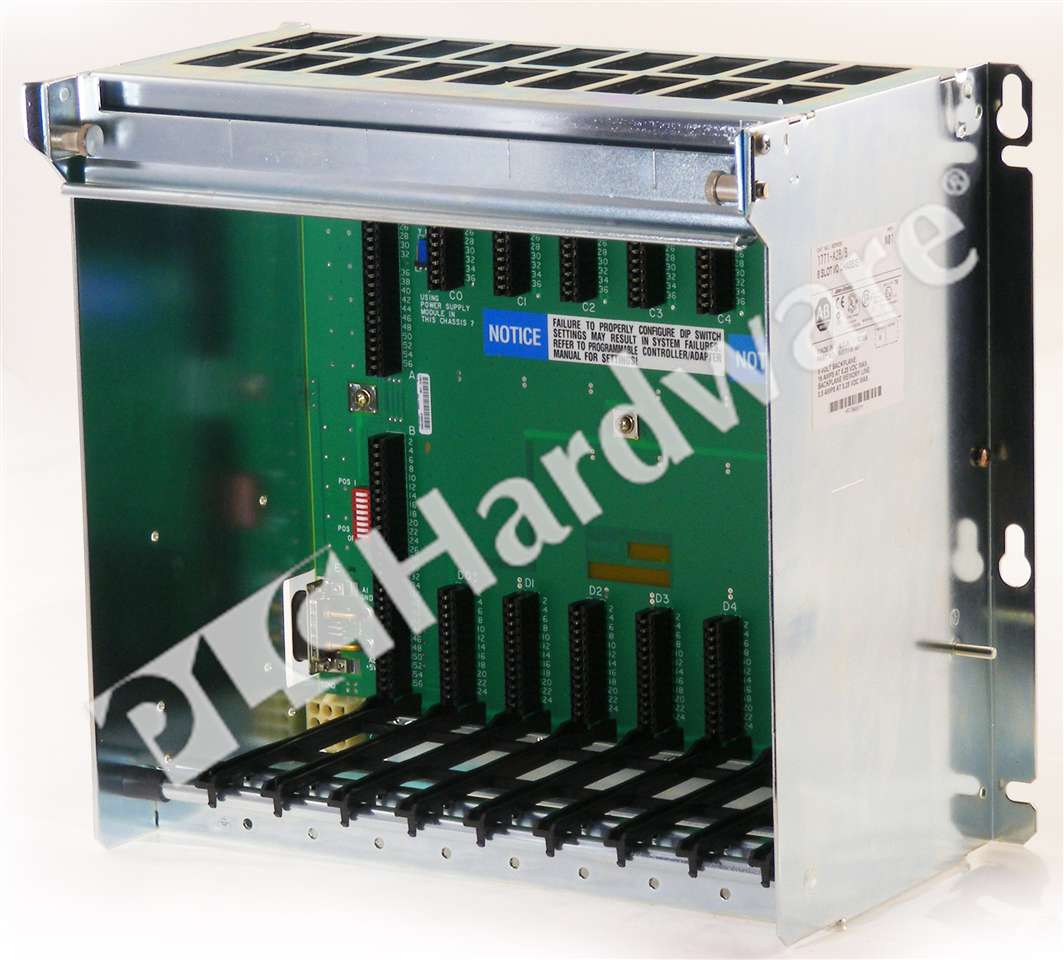PLC Hardware: Allen-Bradley 1771-A2B PLC-5 8 Slot Chassis, Back-panel mount