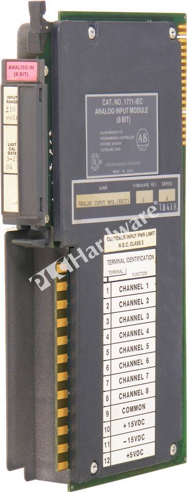PLC Hardware: Allen-Bradley 1771-IEC PLC-5 Analog Input Module, 8 Bit