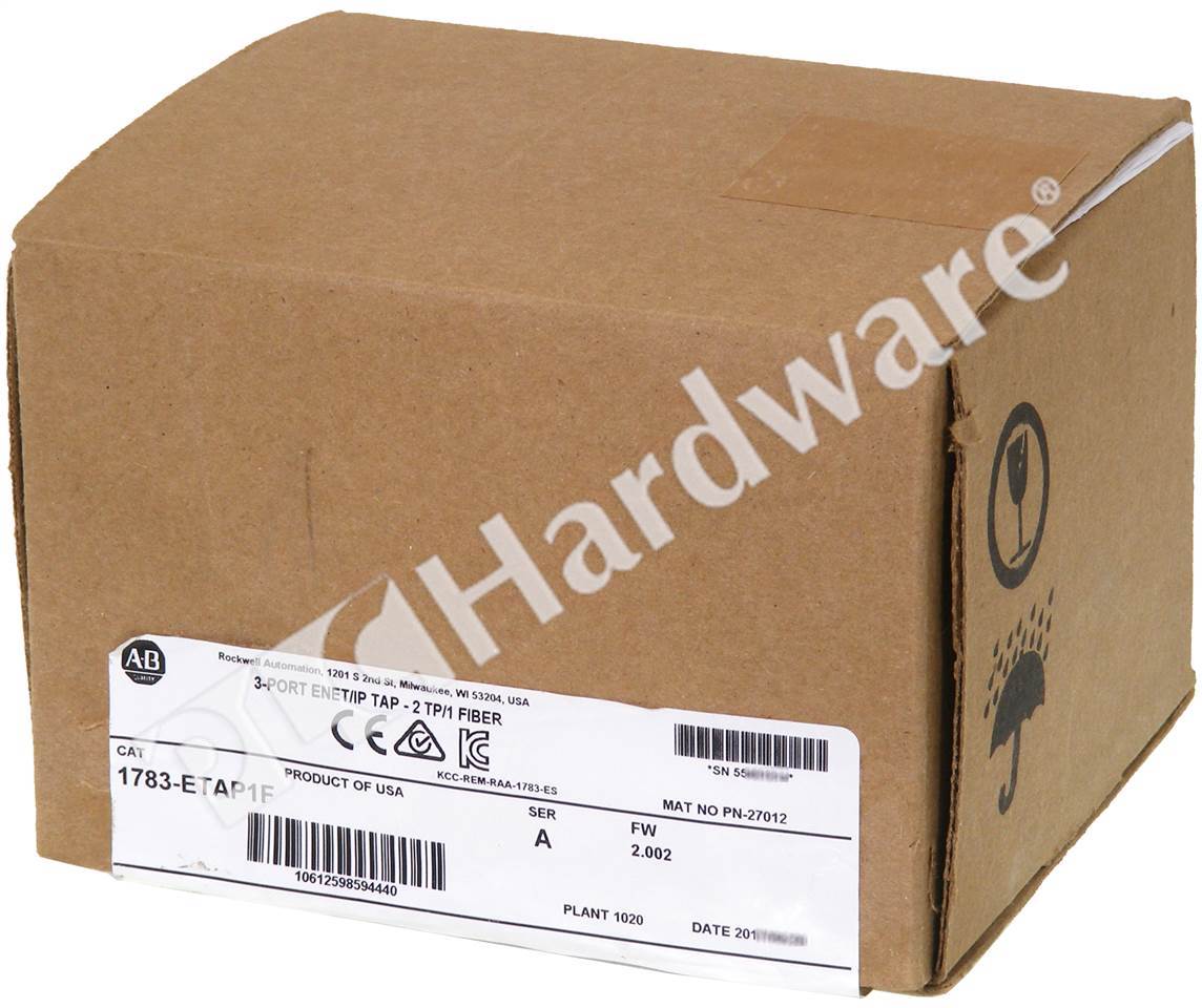 PLC Hardware: Allen-Bradley 1783-ETAP1F EtherNet/IP Tap, 3-Port