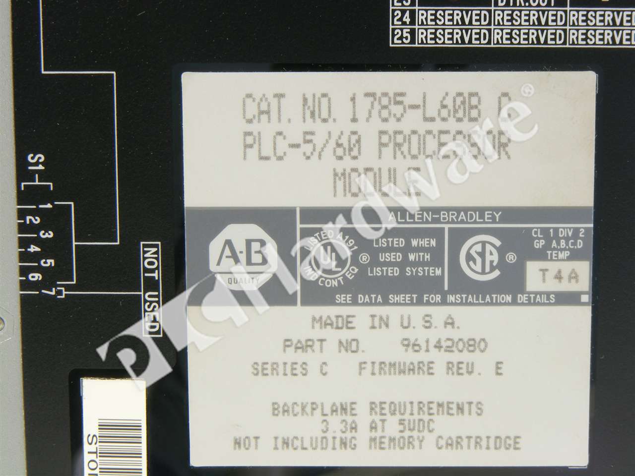 PLC Hardware - Allen Bradley 1785-L60B Series C, Used PLCH Packaging