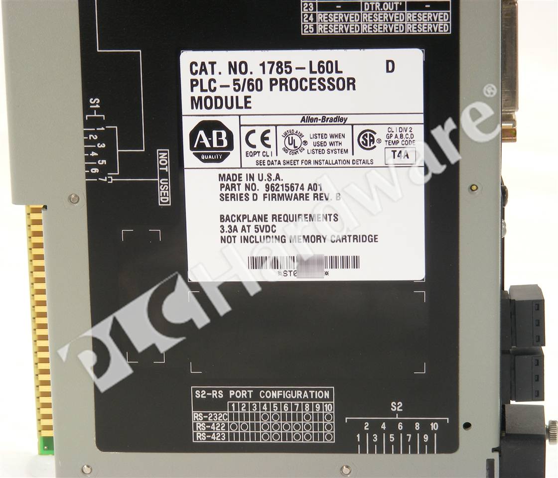 PLC Hardware - Allen Bradley 1785-L60L Series D, Used PLCH Packaging