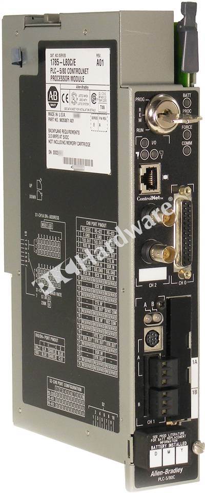 PLC Hardware: Allen-Bradley 1785-L80C PLC-5/80C ControlNet 1.25 Processor