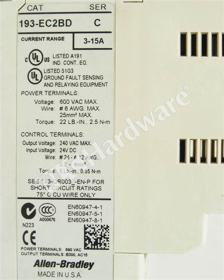 PLC Hardware - Allen Bradley 193-EC2BD Series C, Used in PLCH Packaging