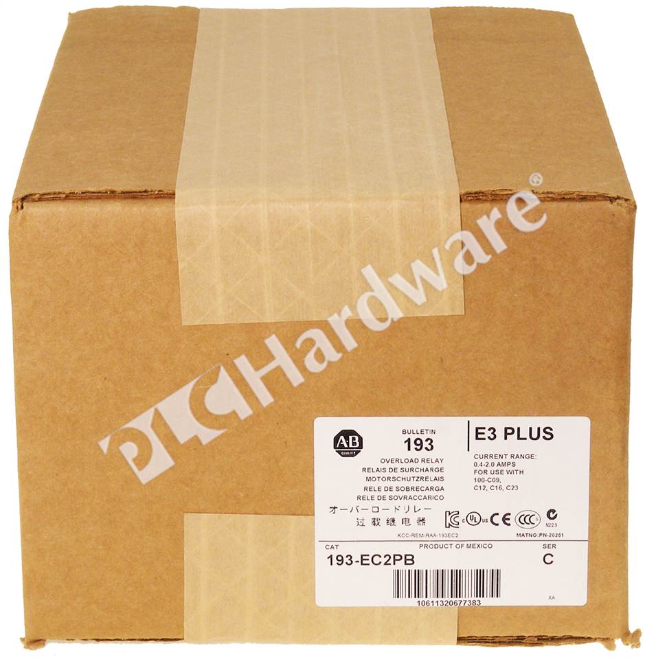 PLC Hardware: Allen-Bradley 193-EC2PB E3 Plus Solid State Overload Relay