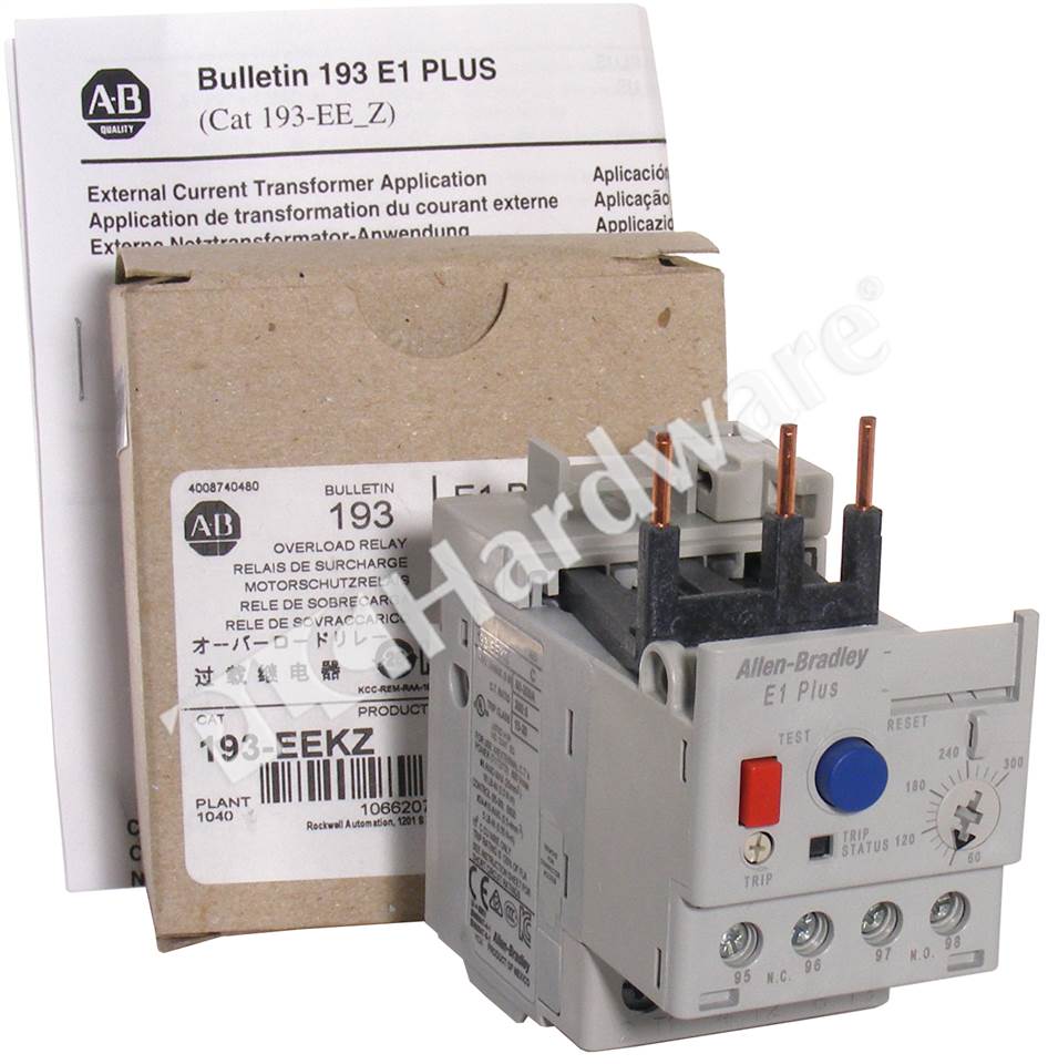 PLC Hardware: Allen-Bradley 193-EEKZ E1 Plus Overload Relay, 60-300A