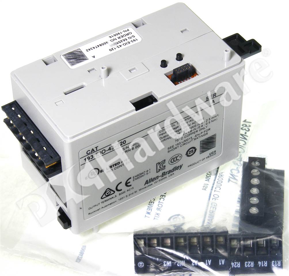 PLC Hardware: Allen-Bradley 193-EIO-43-120 E300 Control Module 4 In / 3 Out