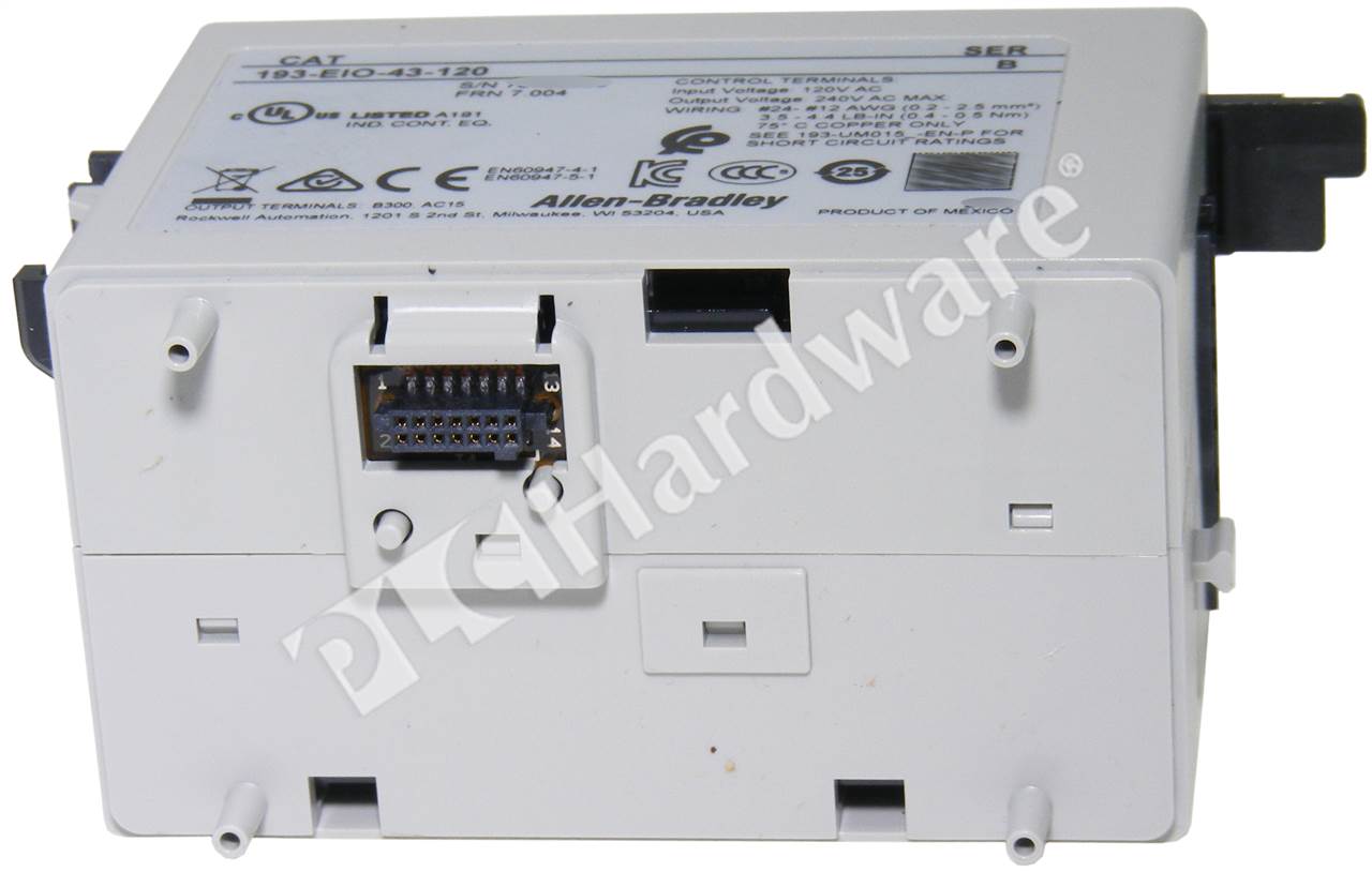 PLC Hardware: Allen-Bradley 193-EIO-43-120 E300 Control Module 4 In / 3 Out