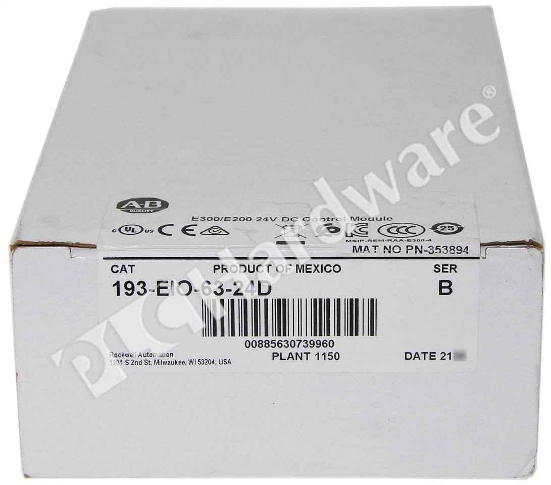PLC Hardware: Allen-Bradley 193-EIO-63-24D E300 Control Module 6 In / 3 Out