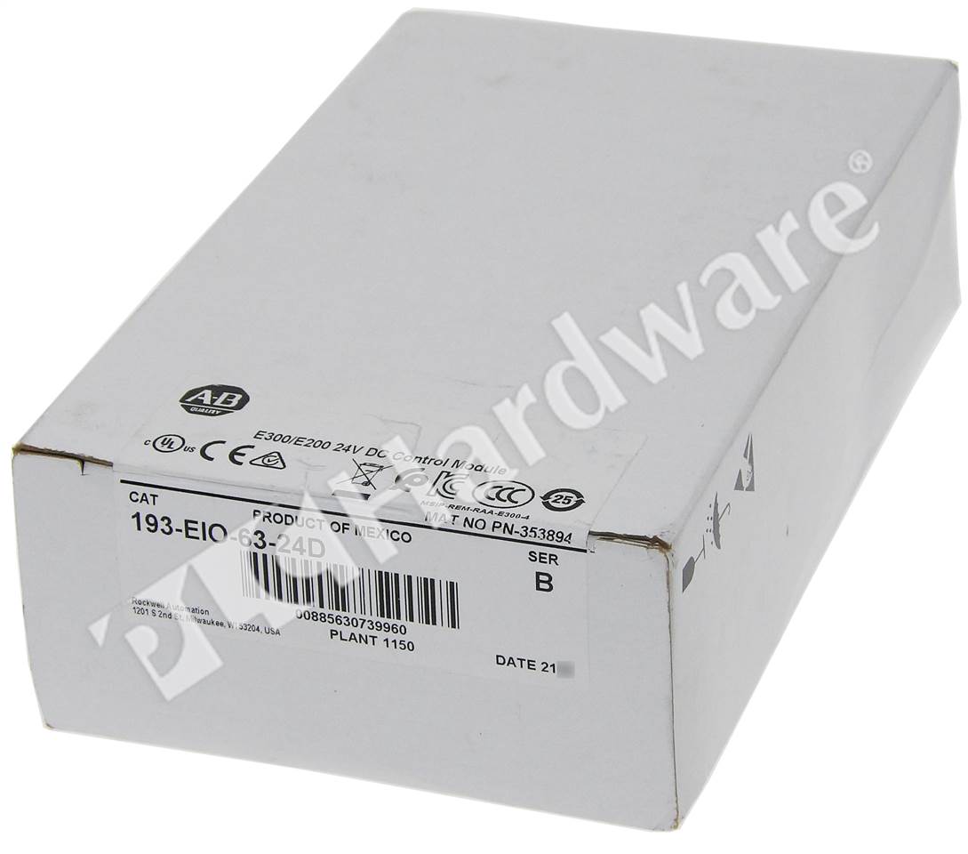 PLC Hardware: Allen-Bradley 193-EIO-63-24D E300 Control Module 6 In / 3 Out