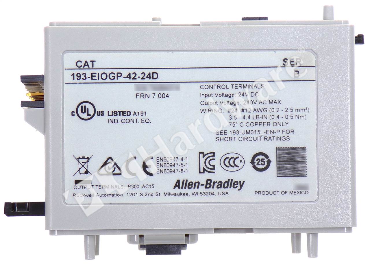 PLC Hardware: Allen-Bradley 193-EIOGP-42-24D E300 Control Module 4 In ...