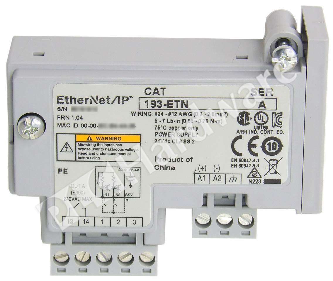 PLC Hardware - Allen Bradley 193-ETN Series A, Surplus Open Pre-owned