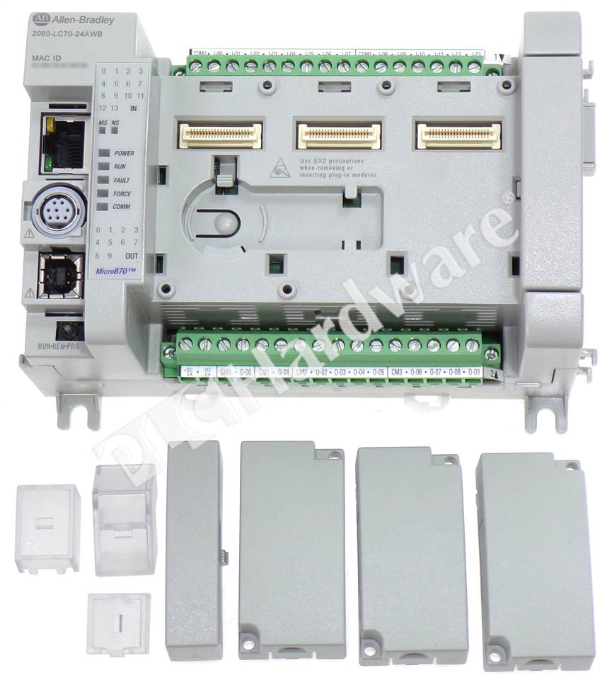 PLC Hardware - Allen Bradley 2080-LC70-24AWB Series A, Used PLCH Packaging