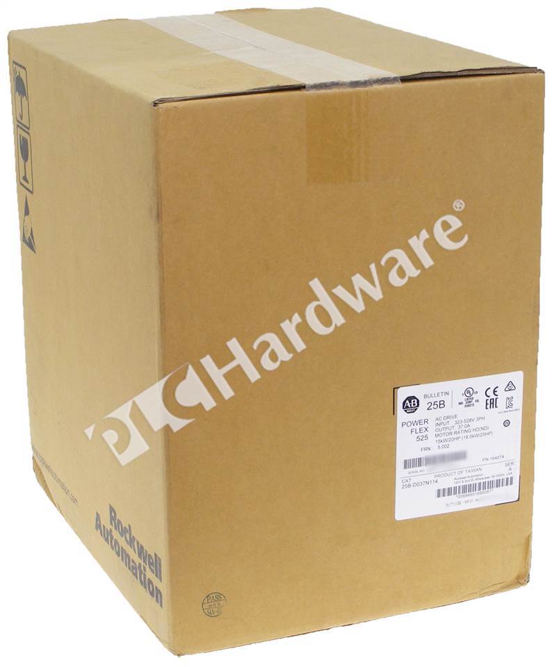 PLC Hardware: Allen-Bradley 25B-D037N114 PowerFlex 525 Drive 480V 37A 25HP