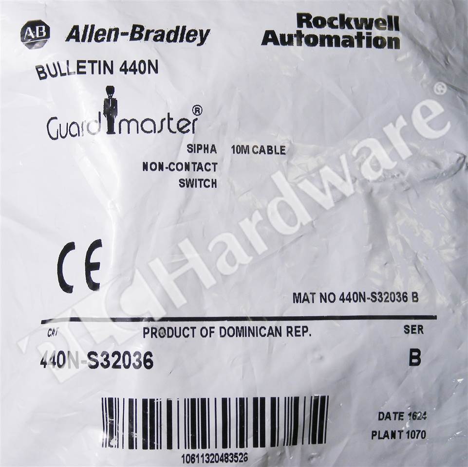 PLC Hardware: Allen-Bradley 440N-S32036 Sipha S13 Interlock Switch 2NO 1NC