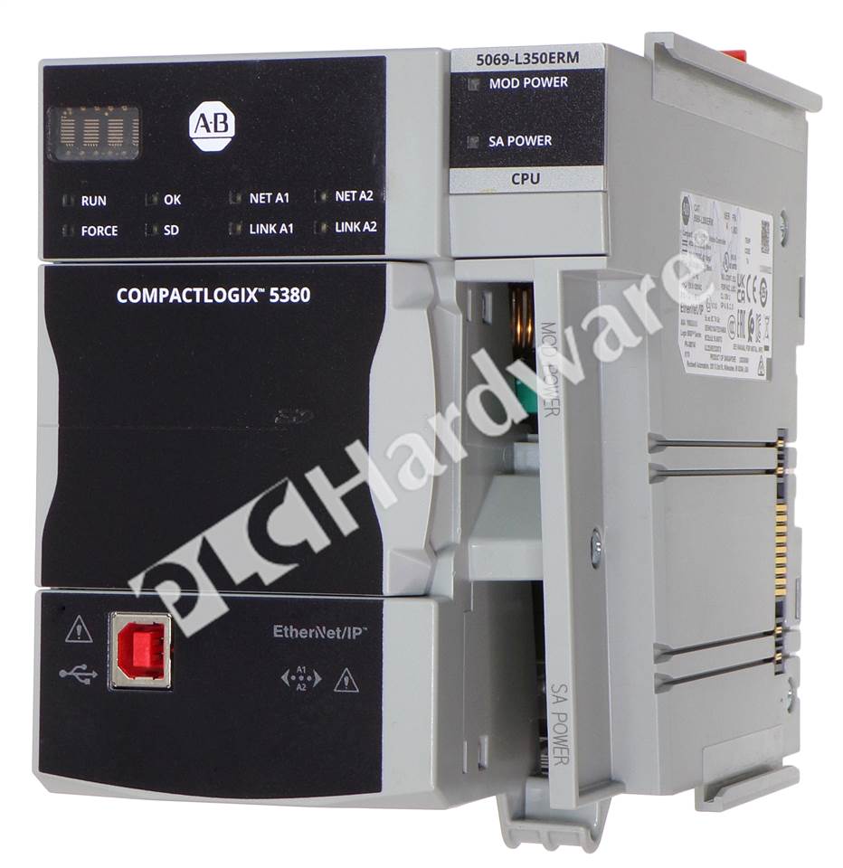 PLC Hardware: Allen-Bradley 5069-L350ERM CompactLogix 5380 Controller, 5MB