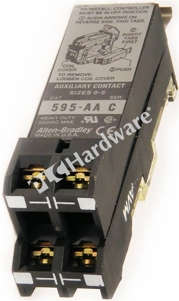 PLC Hardware: Allen-Bradley 595-AA Auxiliary Contacts, 2 N.O
