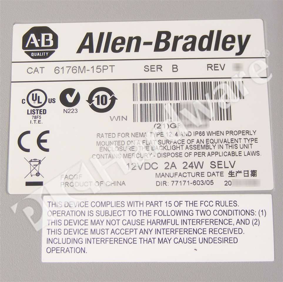 PLC Hardware - Allen Bradley 6176M-15PT Series C, Used PLCH Packaging