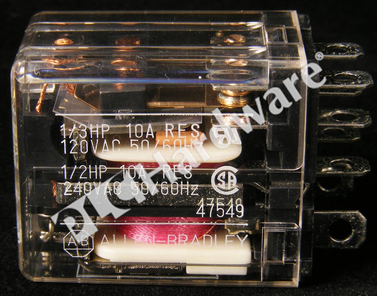 PLC Hardware: Allen-Bradley 700-HF32A1 Square Base Relay, DPDT, 120V