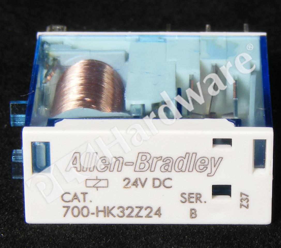 PLC Hardware: Allen-Bradley 700-HK32Z24 Slim Line Style Relay, DPDT, 24V DC